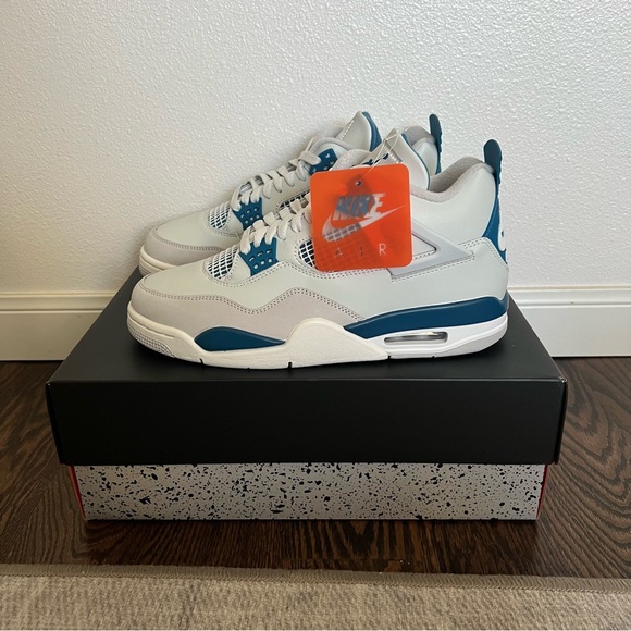 Jordan | Shoes | Nike Air Jordan Retro Iv Mens Industrial Blue High Top ...